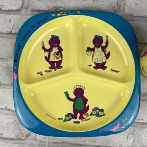 Barney | Dining | Barney The Dinosaur Divided Melamine Child Plate Bowl ...